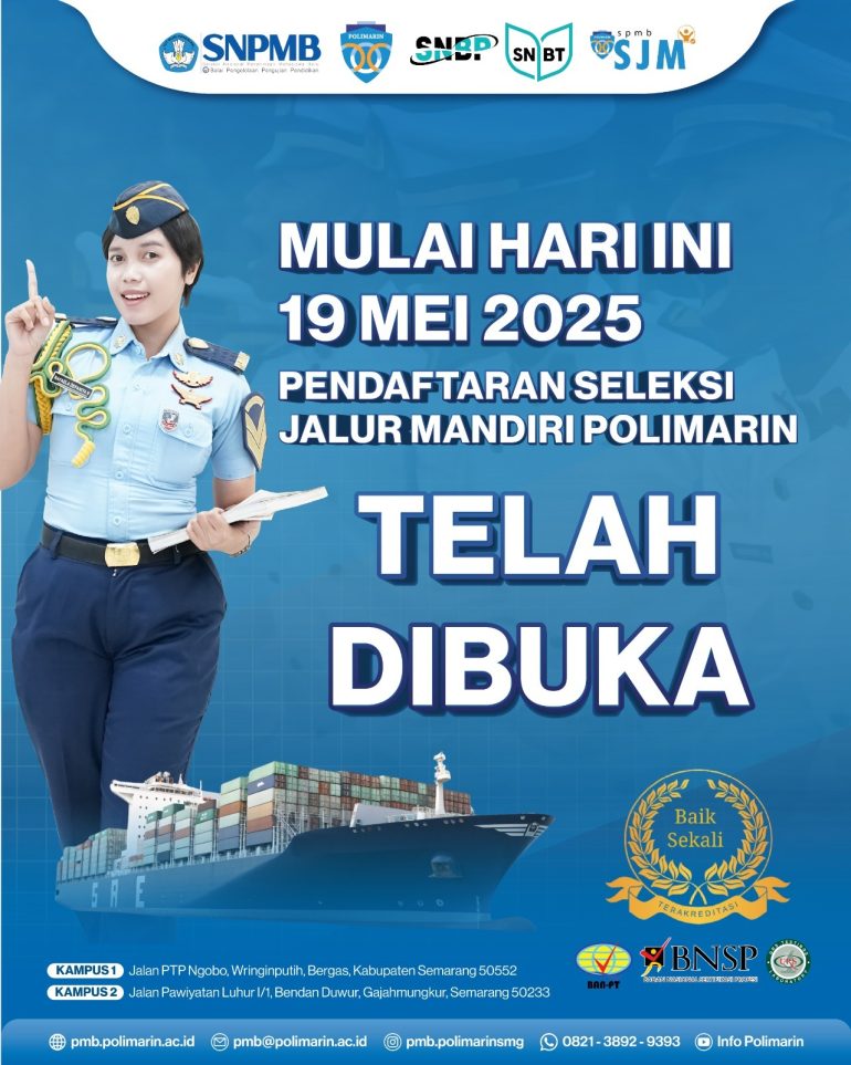 Pengumuman Pendaftaran Seleksi Jalur Mandiri 2025 – POLIMARIN